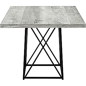 Pemberly Row Contemporary 48" Rectangle Reclaimed Wood Top Metal Base Dining Table in Gray and Black