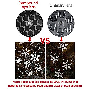 Kadlawus Christmas Projector Light Snow Projection Light LED Snow Show Projector Outdoor, Snowfall Show Lights Waterproof Christmas Decoration Lighting