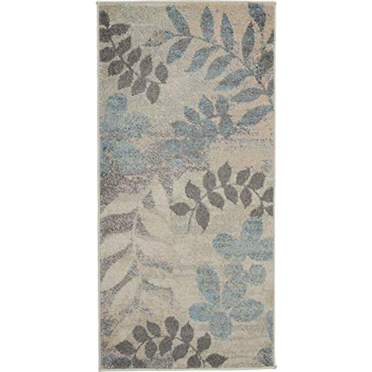 Nourison Tranquil Floral Ivory/Light Blue 2' x 4' Area -Rug, Easy -Cleaning, Non Shedding, Bed Room, Living Room, Dining Room, Kitchen (2x4)