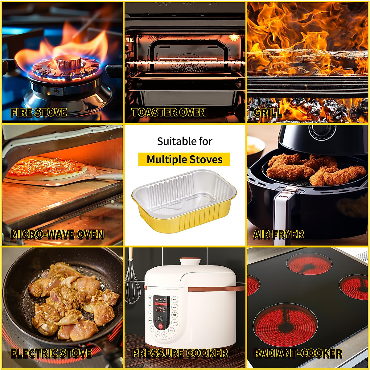 Small Aluminum Pans with Lids Heavy Duty - (40 Pack + 40 Lids, 6.3"×4.4") 1.2 LB Tin Foil Food Containers with Lids, Disposable Tin Foil Pans with Lids for Baking, Meal Prep, Freezer and Takeout