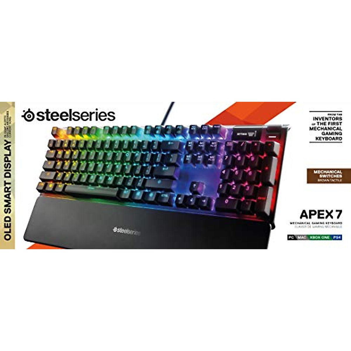 SteelSeries Apex 7 - Mechanical Gaming Keyboard – OLED Smart Display – Brown Switches - French AZERTY Layout