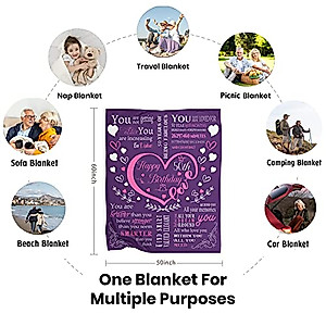 50 Year Old Gifts for Women 50th Birthday Gifts for Women Blanket 50"x60" Gifts for 50 Year Old Woman Happy 1973 Birthdy Gifts for Her Wife Sister Mom Friends Grandmother Coworker Birthday Gift Ideas