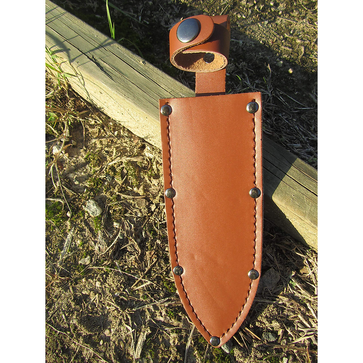 RiverView Enterprise Knife Sheath Riveted Genuine Leather - Up to 7-inch Single/Double Edge Blade – Riveted Belt & Handle Loops – Hori Hori, Hunting, Camping, Fishing, Tactical, Outdoor