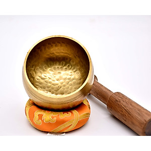 Hand beaten Tibetan Singing Bowl gift set - Yoga Chime - Meditation Bowls- Tibetan Bell - Handcrafted in Nepal - Free Mallet cushion