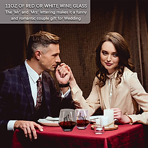 KOILLUXU Wine Glasses Gifts for Mr and Mrs, Wedding Gifts Bridal Shower Gifts, Engagement Gifts Box Basket for Couples-Wedding, Honeymoon Essentials Present for Husband and Wife Newlywed Marriage