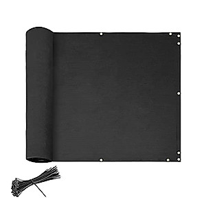 COARBOR Privacy Fence Screen Mesh for Balcony Porch Verandah Deck Terrace Patio Backyard Railing 160GSM Up to 90% Blockage 3'x221' Black