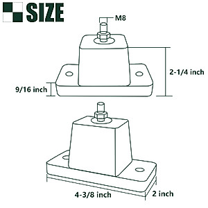 Flehomo 4 Pack Anti-Vibration Rubber Pads, Isolating Mount Bracket for Outdoor Mini Split Air Conditioner Condenser