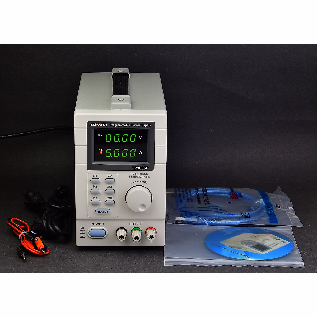 Tekpower TP3005P Programmable Linear Type Variable Regulated DC Power Supply, 0-30V at 0-5A