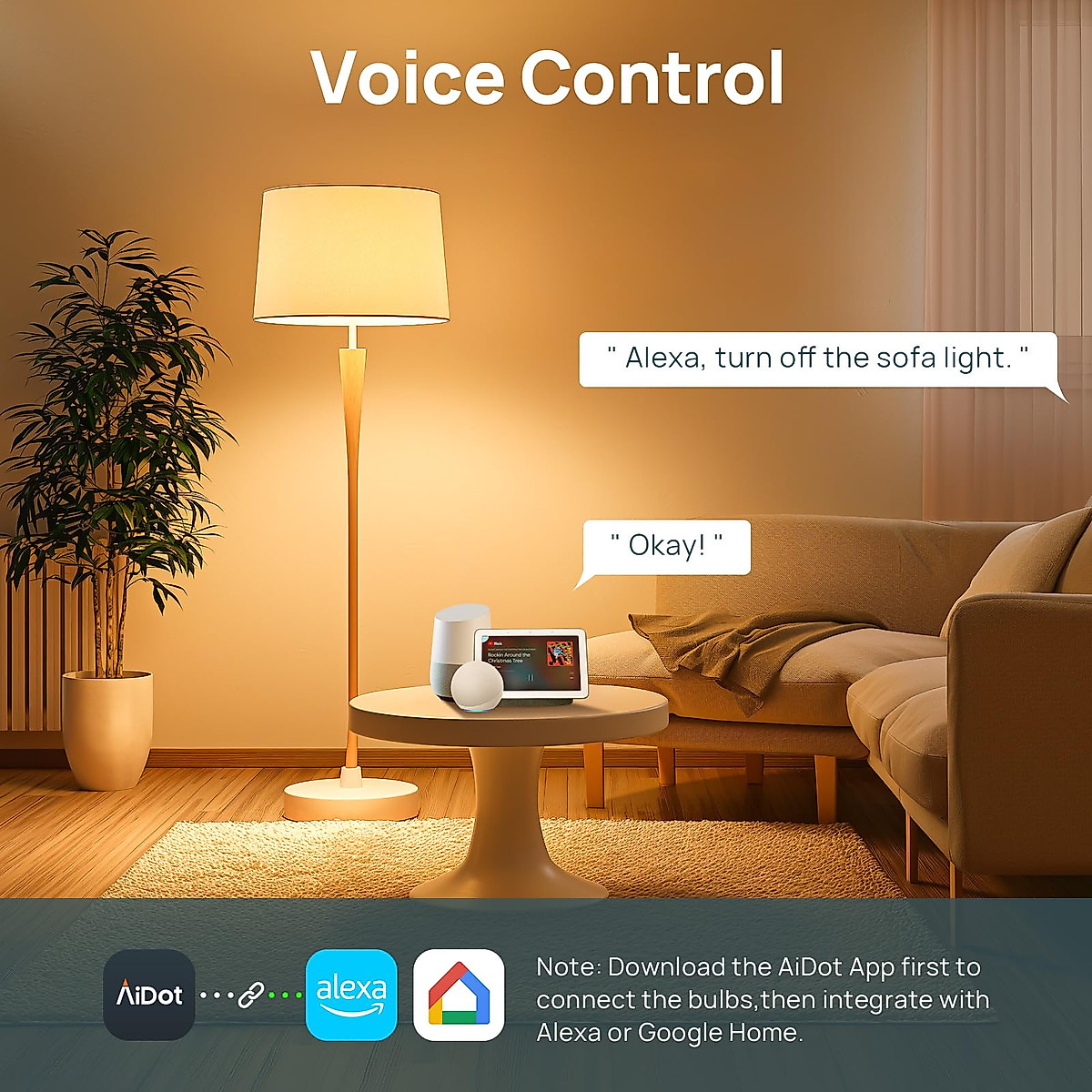 Linkind Smart Light Bulbs, Soft White to Daylight Tunable (2700K-6500K), Alexa Light Bulbs, Work with Alexa & Google Home, CRI>90, 2.4GHz Wi-Fi & Bluetooth LED, A19 E26, 800LM, 60W Equivalent (4-Pack)