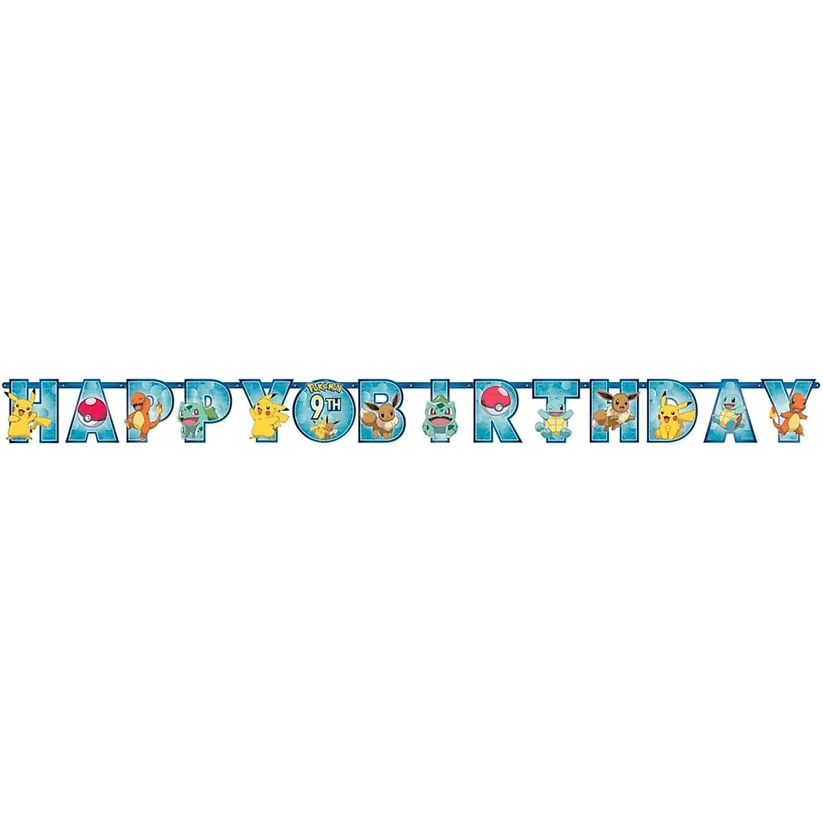 Multicolor Pokemon Jumbo Add An Age Letter Banner - 10.5' x 10" (Pack Of 1) - Perfect For Themed Celebrations