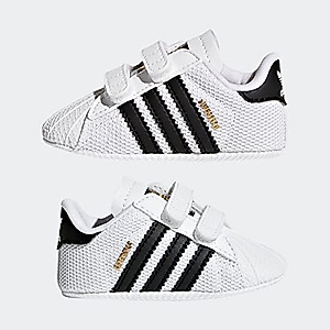 adidas Originals unisex child Superstar Sneaker, Core White/Black/White, 4 Toddler US