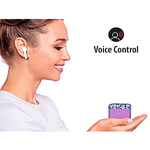 Toshiba Air Pro 2 True Wireless Stereo Earphones with Qi Wireless Charging, Lavender Terrazzo (RZE-BT750E)