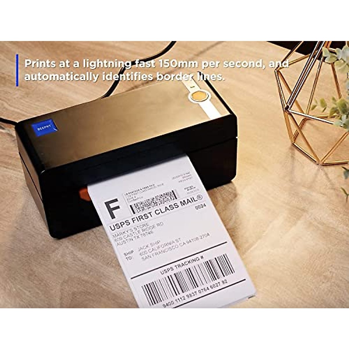 Beeprt BY426BT | High Speed Thermal Label Printer for 4X6 Labels | Bluetooth Enabled | Free Label Holder | Compatible with Windows, MacOS, Android and iOS Systems | 12 Month Free Replacement Warranty…