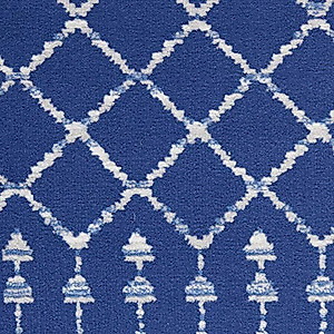 Nourison Whimsicle Moroccan Navy 8&#039; x 10&#039; Area -Rug, Easy -Cleaning, Non Shedding, Bed Room, Living Room, Dining Room, Kitchen (8x10)