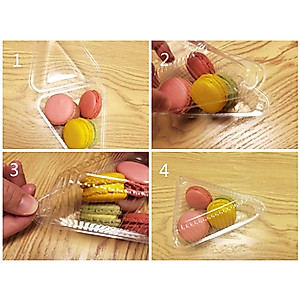 200 Pcs Transparent Cake Slice Containers with Lids Clear Plastic Trays with Hinged Lid Clear Medium Hinged Lid Cheesecake Container Disposable to Go Box Food Containers for Store Your Food