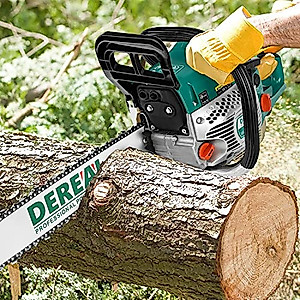 DEREAL 62cc Gas 18'' Chainsaw 2 Cycle Gasoline Powered Chain Saws Handheld for Home Garden