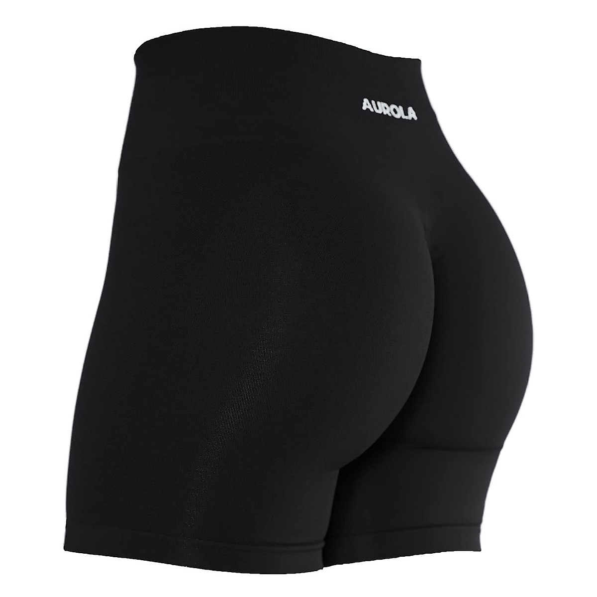AUROLA Intensify Workout Shorts for Women Seamless Scrunch Short Gym Yoga Running Sport Active Exercise Fitness Shorts(S,Black)