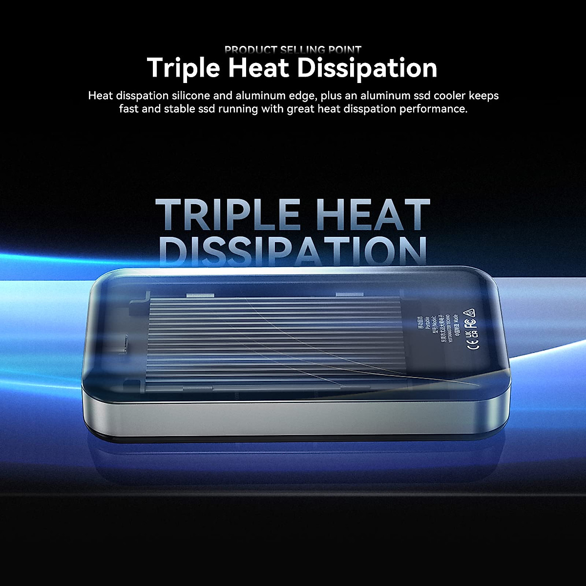 Yottamaster USB3.2 Gen2x2 Portable SSD 1TB, Up to 2060MB/s, External Solid State Drive with Aluminum Heatsink