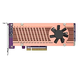 QNAP QM2-2P-384A Dual M.2 PCIe SSD Expansion Card, Supports up to Two M.2 2280/22110 Form Factor M.2 PCIe (Gen3 x4) SSDs, PCIe Gen3 x8 Host Interface, Low-Profile Bracket pre-Loaded, 2 x SSD