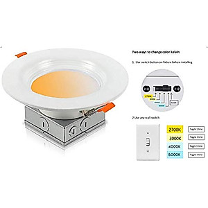 24Pack 6Inch Slim LED Downlight with Junction Box LED Recessed Lights with Integrated Junction Box Canless Light 5 Color CCT Tunable Integrated Junction Box 14W 1050LM Dimmable Recessed Jbox Fixture