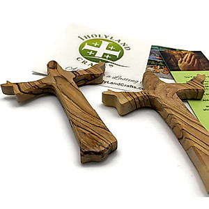 Small Wooden Cross for Wall Carved in the shape of the Crucifix Cross, Olive Wood Cross Jesus Christ Resurrection Cross Wall Décor, Holy Cross Wall Decor, Religious Easter Decorations for Home
