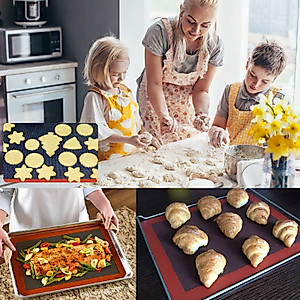 jiashuo 2PCS Non-Stick Oven Liner Perforated Mat for Baking, Macaron Cookie Bread Mold For Baking,Silicone baking Mats Tools Oven Sheet Bakeware(3040) 30*40cm(11.8 h*15.7 h)