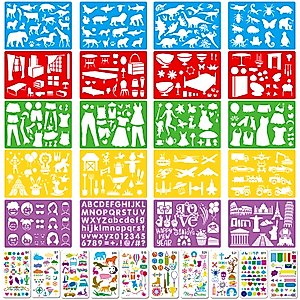 Drawing Stencils for Kids 30 Pieces Kids Stencils for Drawing with 500+ Patterns, Great Art Stencils Gift for Boys Girls Birthday Christmas