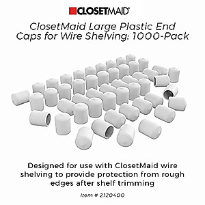 ClosetMaid 21204 Large Plastic End Caps for Wire Shelving, 1000-Pack, White