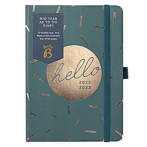 Busy B Mid Year A6 To Do Diary August 2022 - August 2023 - Sprinkle Week to View A6 Diary with Notes, Pen Holder and Tear-Out Lists
