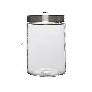 Goodhomes Glass Food Storage Big Jars Container Set of 3 Pieces 1200ml