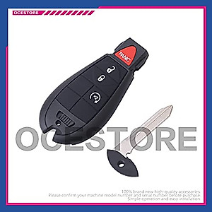 OCESTORE GQ4-53T Car Key Fob Keyless Control Entry Remote 4 Button Vehicles Replacement Compatible with Cherokee 2014-2020 68105083
