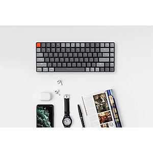 Keychron K3 Ultra-Slim 75% Layout RGB Backlit Wireless Bluetooth/Wired USB Mechanical Keyboard, Hot Swappable Low-Profile Keychron Optical Red Switch 84 Keys Gaming Keyboard for Mac Windows-Version 2