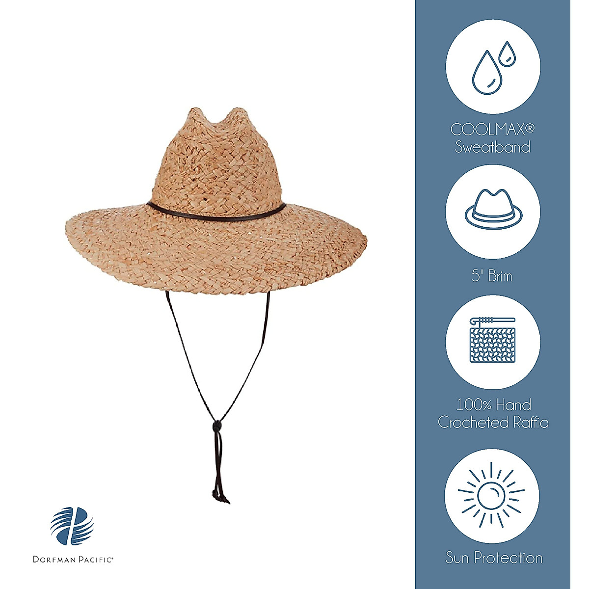 Scala Women's Raffia Lifeguard Hat, Natural, One Size