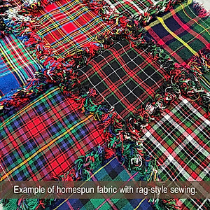 Celtic Blue Green Tartan Plaid Cotton Homespun Fabric by JCS - Sold by The Yard