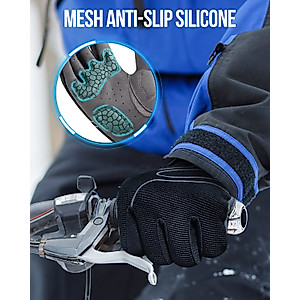 Tanluhu Cycling Gloves Mountain Bike Gloves Biking Gloves for Men Women Outdoor Full Finger Touch Screen Anti-Slip Shock-Absorbing MTB Gloves Road Bicycle Gloves(Black)