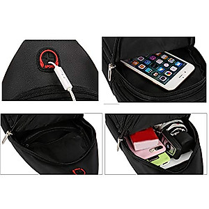 YERCHIC Small Sling Compact Crossbody Bag Chest Shoulder Travel Bag Casual Daypack for Men Women with Earphone Hole Water Resistant (Dark Gray)