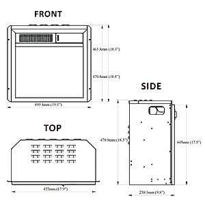 COSTWAY 19.5-Inch Electric Fireplace Inserts, 1500W Wall Recessed and Freestanding Decorative Fireplace with Remote, 7 Brightness Settings, Overheat Protection, Fireplace Heater for Indoor Use