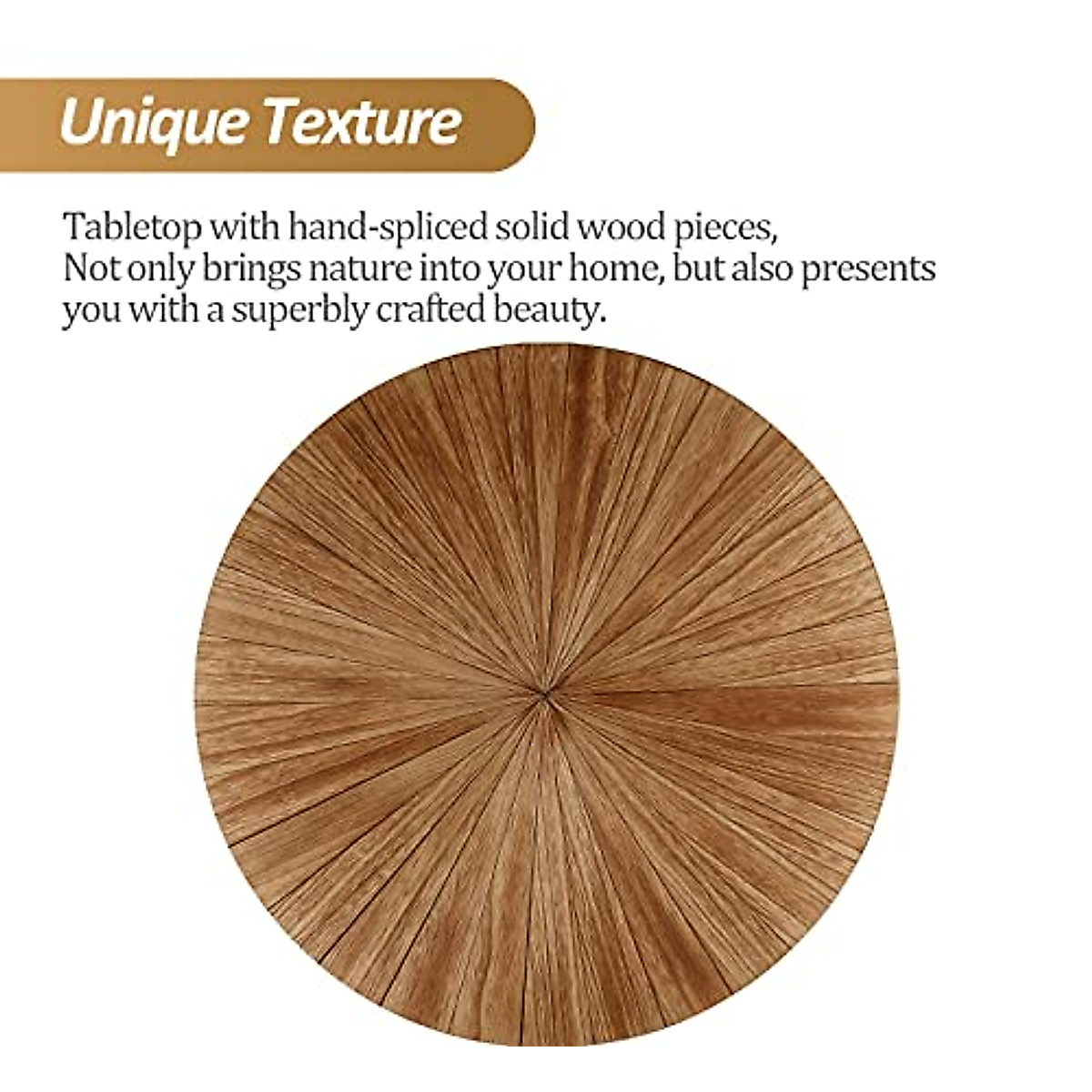 Round Side Table with Charging Station, Mid Century Modern Nightstand, End Table with USB Ports & Power Outlets, Farmhouse Bedside Table, Small Night Stand End Side Tables for Living Room Bedroom