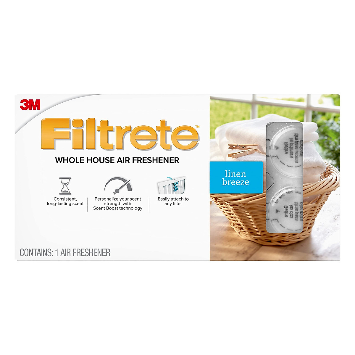 Filtrete Whole House Air Freshener for AC and HVAC Air Filter, Linen Breeze