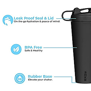 HydroJug Shaker Cup 24oz - Perfect For Protein Shakes, Pre-Workout Drinks, Iced Coffee - Easy Blending, Double Insulated, Cup Holder Compatible, BPA Free - Keeps Temp For Hours