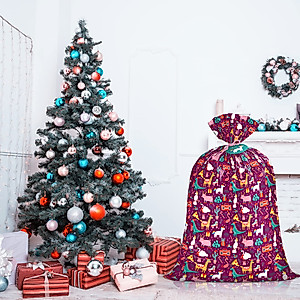 WRAPAHOLIC 56" Large Christmas Plastic Gift Bag - Cute Red Green Gnome and Candy Canes Design for Holiday, Parties, Celebrating, or Any Occasion - 56" H x 36" W