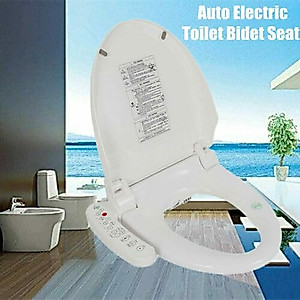 LIYUANJUN Heated Toilet Seat, 110V Electric Bidet with Water Inlet Tube Control Panel for Home Bathroom 0.55L/18.6oz Tank Capacity IPX4 Waterproof 4.92FT Long Power Cord