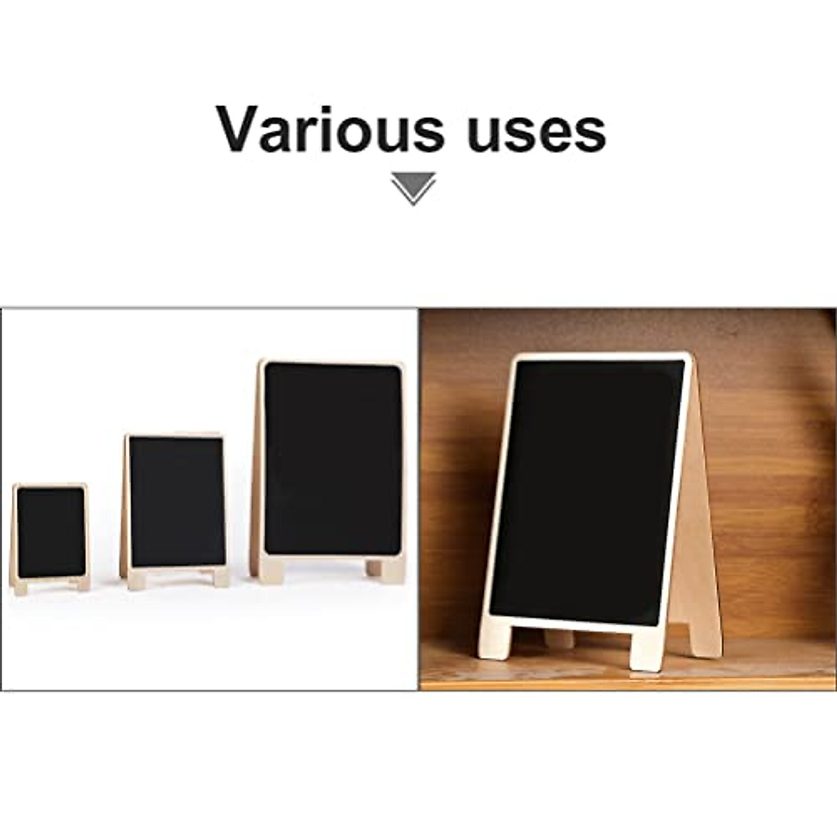 3pcs Message Board Wooden Memo Boards Wooden Display Boards Wooden Wooden Billborads Wooden Blackborads Wooden Writing Boards Standing Blackboards Wooden Writing Borads