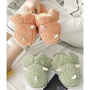 Avilego Unisex Dinosaur Slippers Plush House Soft Sandals Indoor & Outdoor 2023 Winter