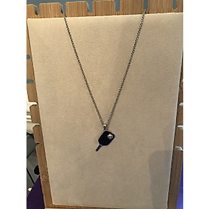 Hit Happy Sleek Pickleball Pendant Necklace (Black)