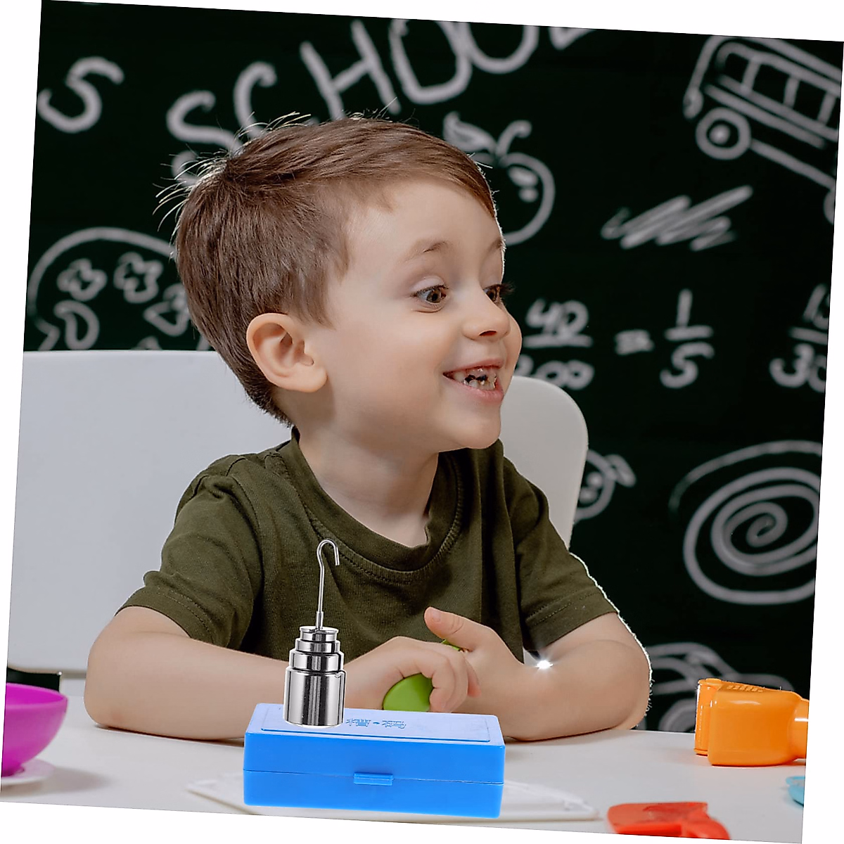 DOITOOL 1 Set Laboratory Slotted Mass Metal Slotted Weights Science Experiment Tools Hanger and Box