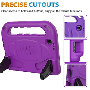 BMOUO Kids Case for Samsung Galaxy Tab A7 Lite 8.7" 2021(SM-T220/T225),Tab A7 Lite Case with Built-in Screen Protector, Shockproof Handle Stand Kids Case for Samsung Galaxy Tab A7 Lite 2021, Purple
