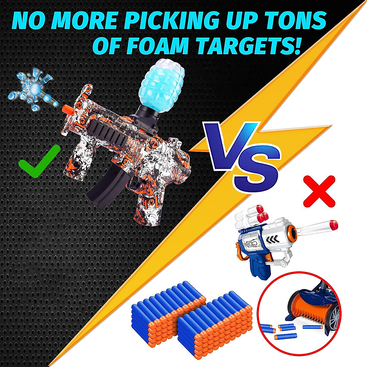 Rilatll Gel Ball Blaster Kit, Full Automatic Splat with Everything, Outdoor Shooting Game for Adults Age 14+, GBN04 Brown