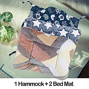 smallbear21 3Pieces Ferret Guinea Pig Hanging Hammock Hamster Soft Warm Beds Mat Rat Cage Accessories Pet Hideout Sleep for Squirrel Chinchilla