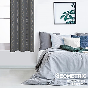 Deconovo Diamond Pattern Blackout Curtains - Thermal Insulated, Noise-Reducing Window Drapes for Bedroom, Living Room - 2 Panels, Light Grey, 42W x 54L